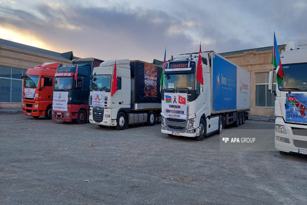 Another aid convoy sent from Azerbaijan's Ganja city to Türkiye-PHOTO