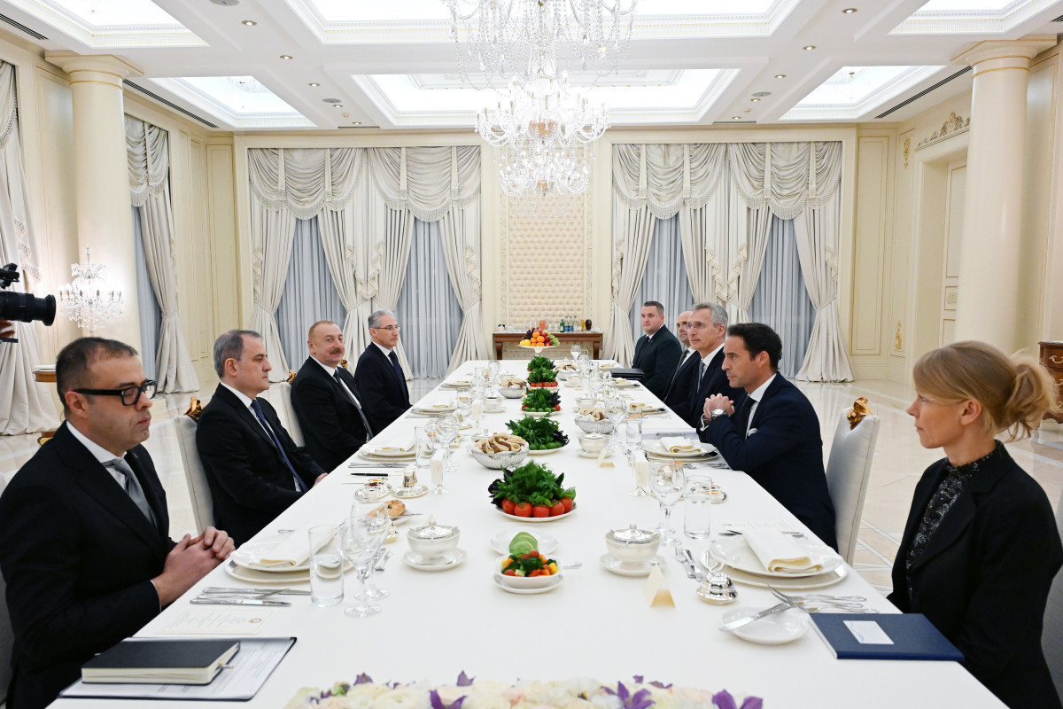 President Ilham Aliyev held expanded meeting over dinner with NATO ...