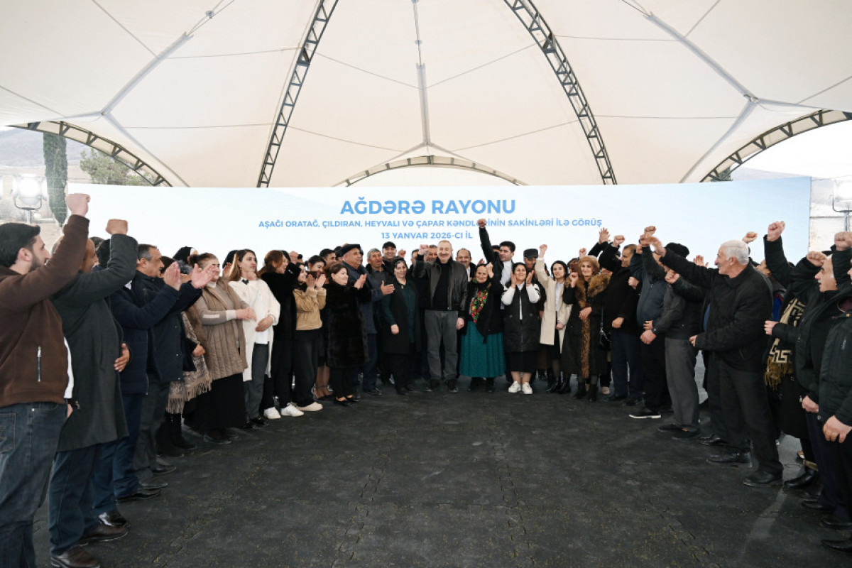 President Ilham Aliyev met with residents of Ashaghi Oratagh, Childiran ...